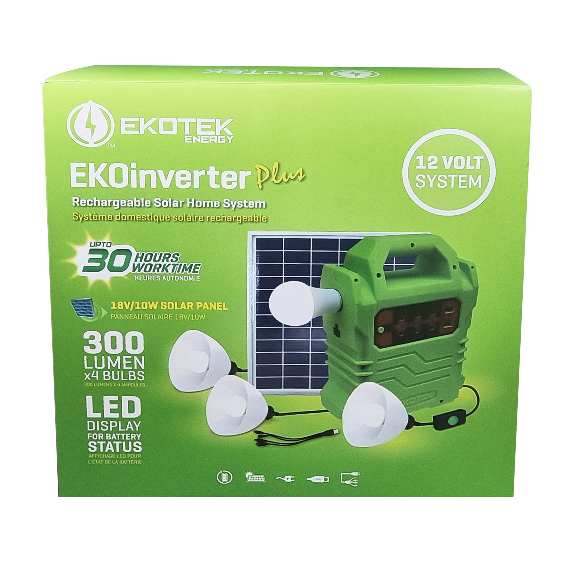 Ekotek EKO Inverter Plus Rechargeable Home Solar System ET-9012 – TV Mall