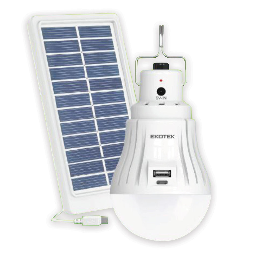 EKOTEK ONE PLUS Rechargeable DC Light Bulb With Solar Panel – TV Mall